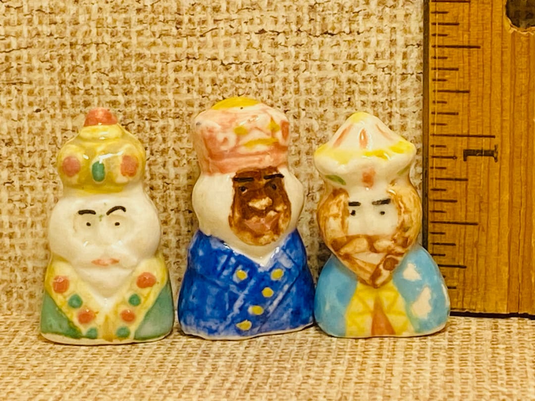 3 Wise Men Vintage Magi Kings Nativity Figures Santons Miniature Creche ...