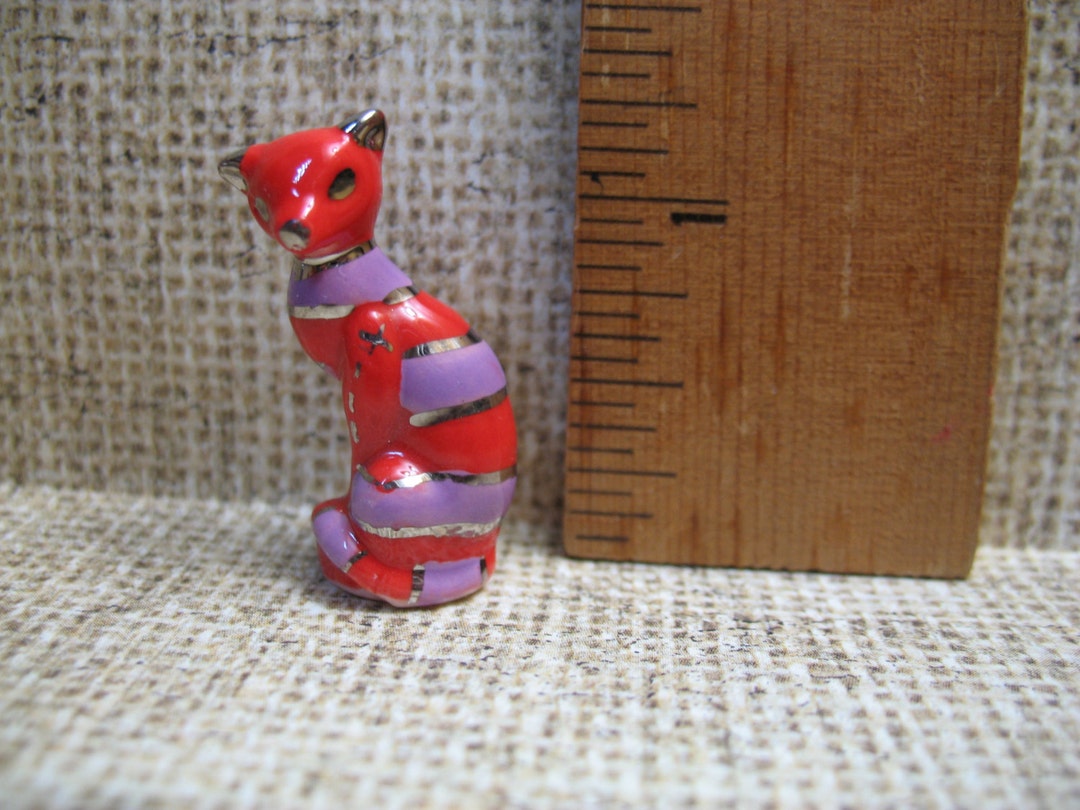 Pop Art CATS Cat Hand Painted Porcelain - French Feve Feves Dollhouse ...