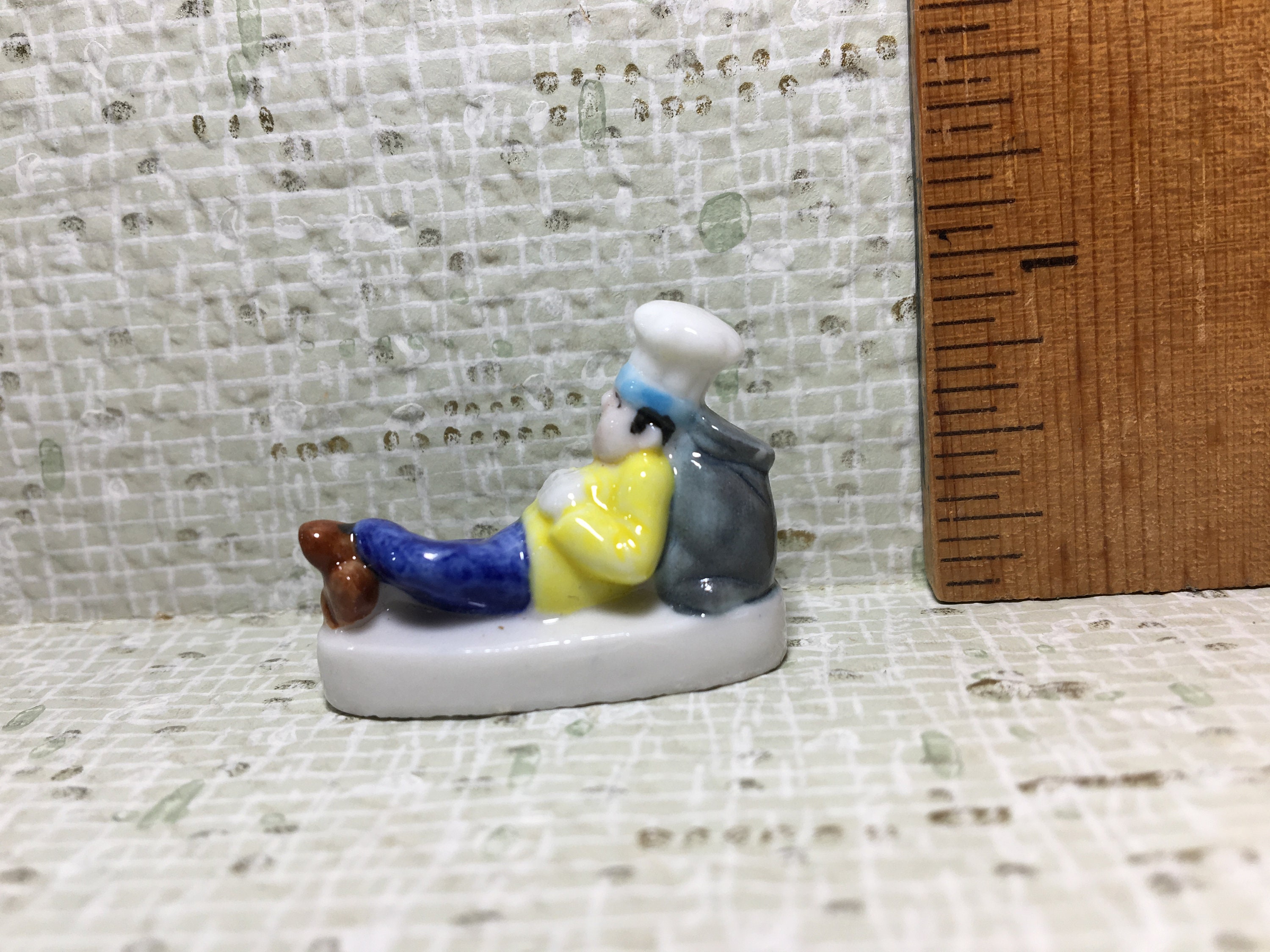 Tiny Sleeping BAKER Pastry Chef Cook Man Figures Santons Miniature ...