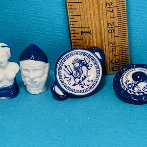 Ancient GREEK POTTERY Ulysses Odyssey Blue & White Vase Bowl Shield ...