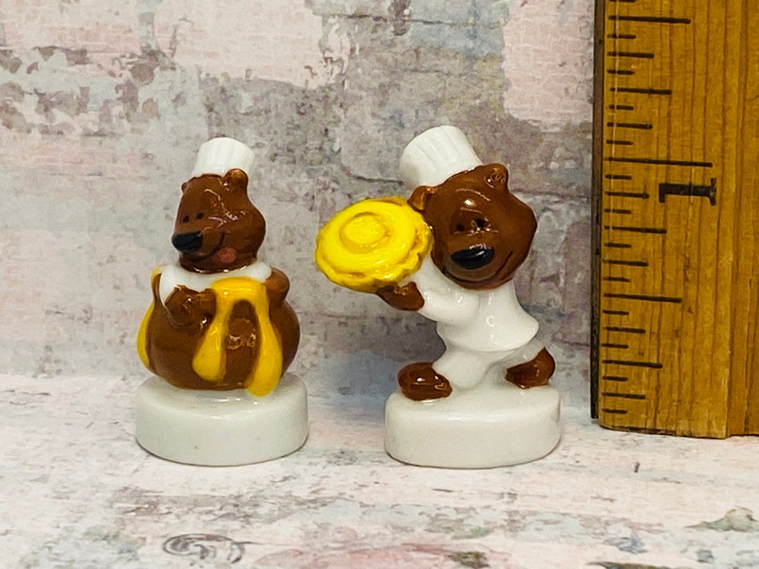 2 Tiny Teddy Bear CHEFS Baker Pastry Cook Chef Bakers Foodie Regional ...