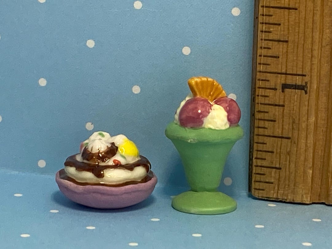 SODA FOUNTAIN 2 Fancy Ice Cream Sundaes Floats Parfaits Sundae Food ...