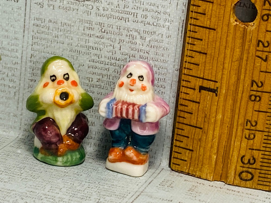 2 Vintage GNOMES Dwarves - French Feve Feves Porcelain Figurines ...