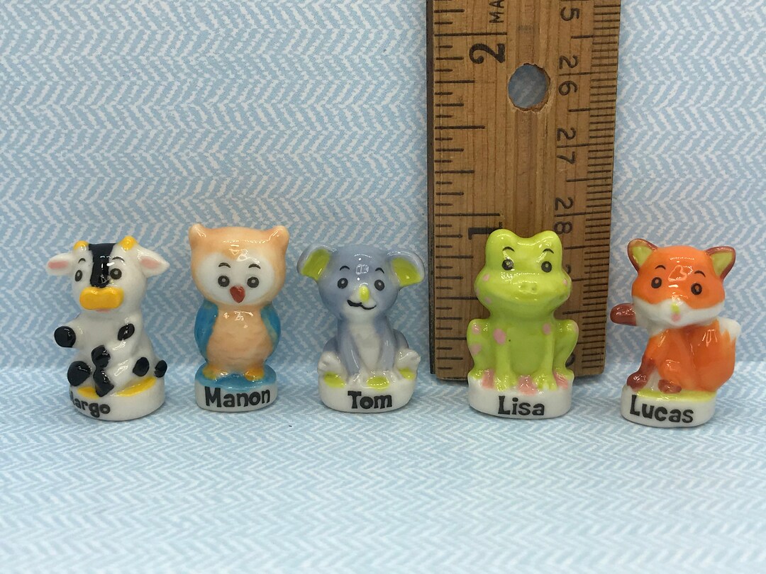Tiny BABY ANIMALS Cartoon Cow Owl Mouse Frog Fox Nursery Gift Animal ...