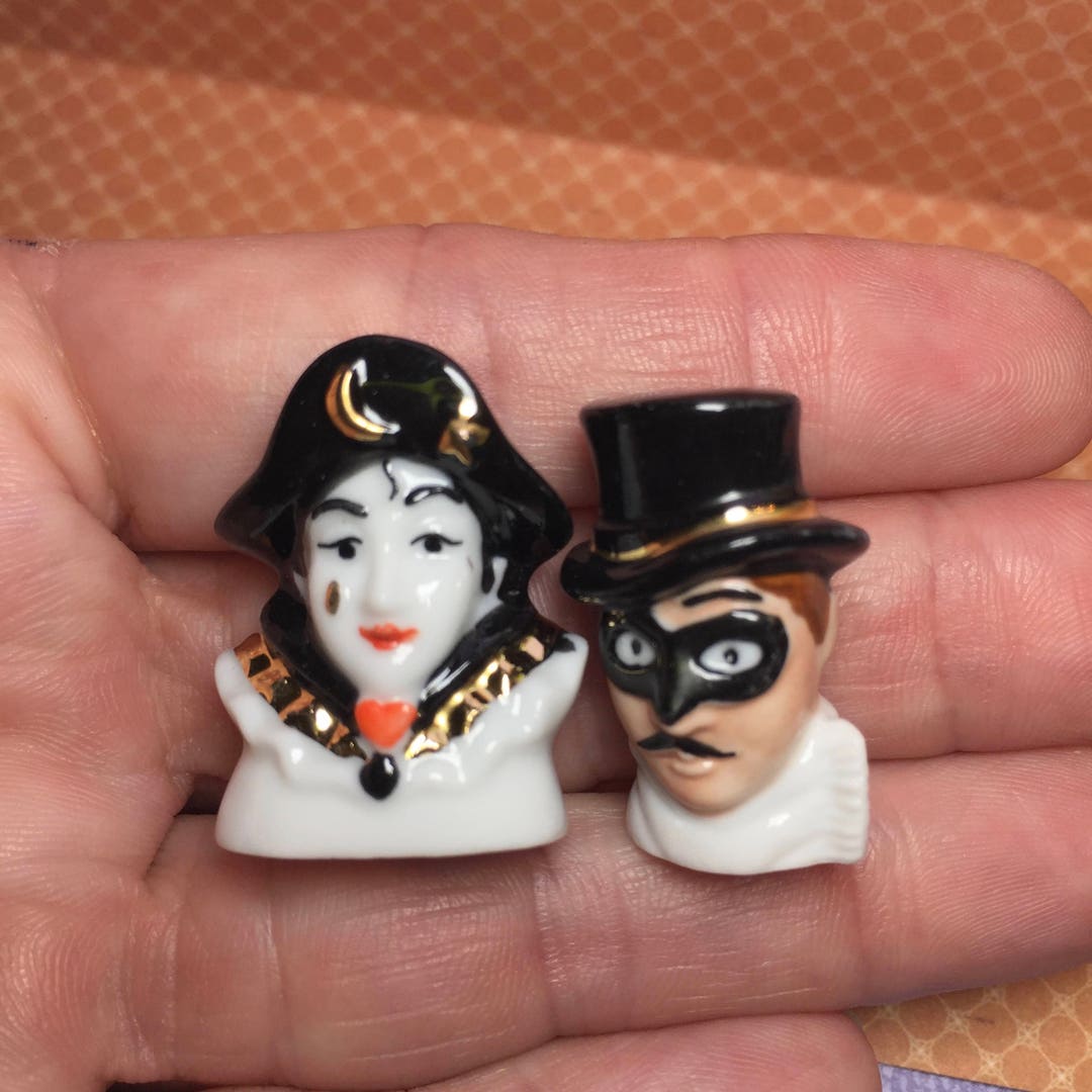 Carnival Mardi Gras Masks Pierrot Gentleman Magician Clown Mask French ...