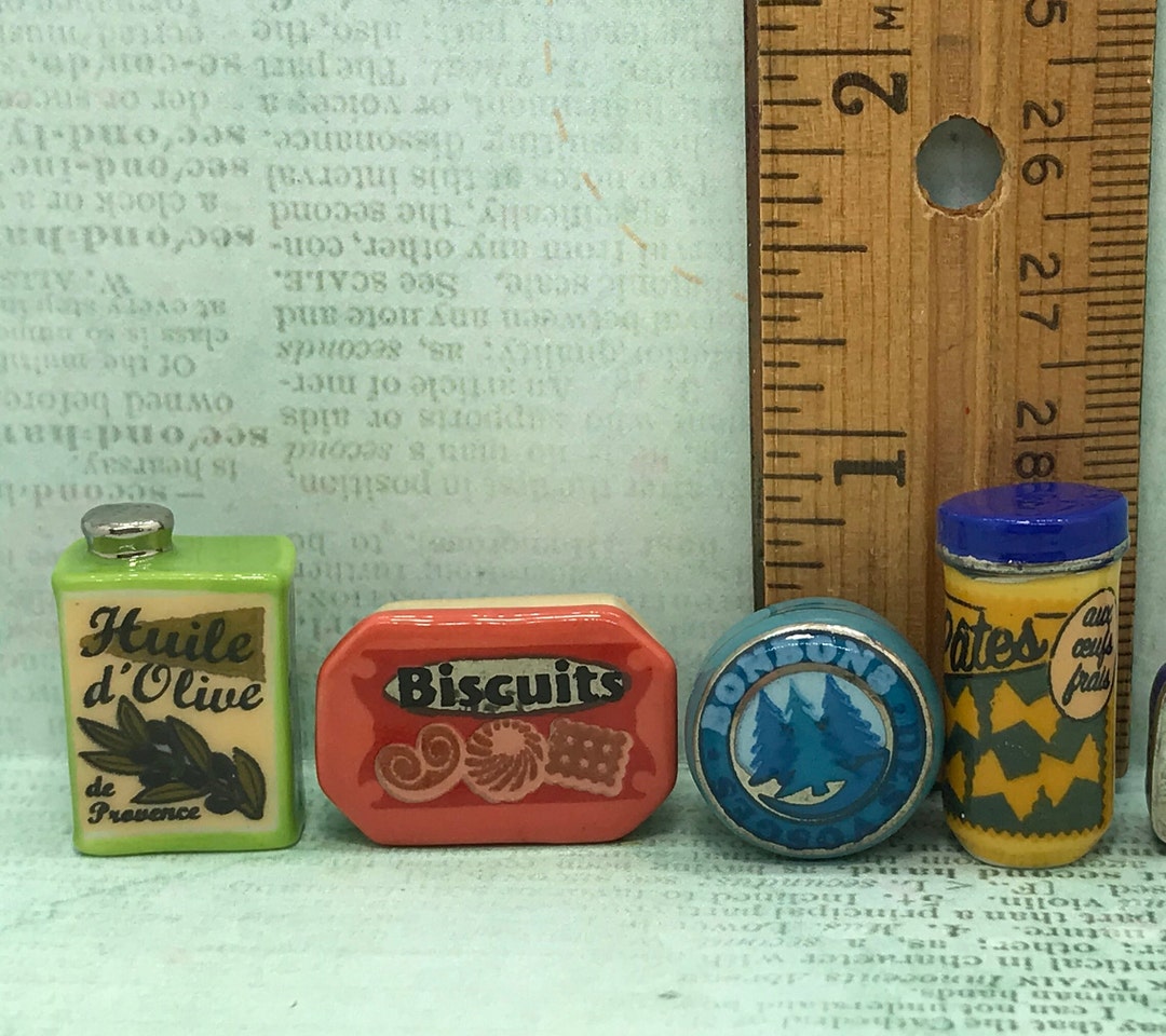 Tiny Vintage Style Food Packages Kitchen Olive Oil Biscuits Pasta ...