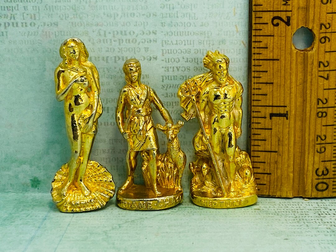 GOLD METAL Greek Gods Art Statues Venus Diana & Neptune Pick Favorites ...