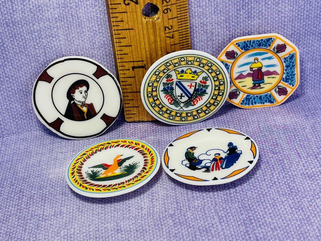 Quimper Mini Plates Platters Style From Brittany France Man Farmer ...