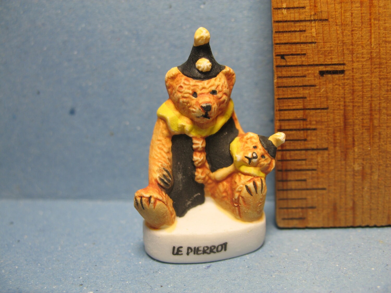 Tiny TEDDY BEAR the Pierrot Clown Hand Painted French Feve - Etsy