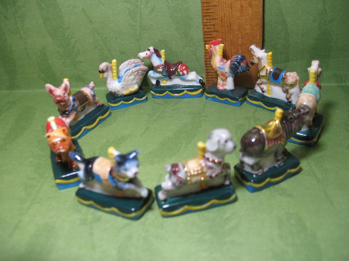 Merry Go Round Animals Carousel Horse Swan Bear Dog Cat Tiny - Etsy