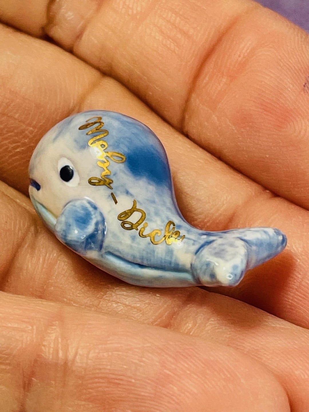 Tiny Moby Dick Blue Whale Figurine Literature & Fairy Tale Characters ...