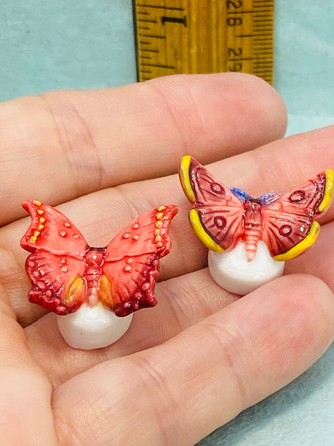 BUTTERFLIES Moth Butterfly French Feve Feves Porcelain - Etsy