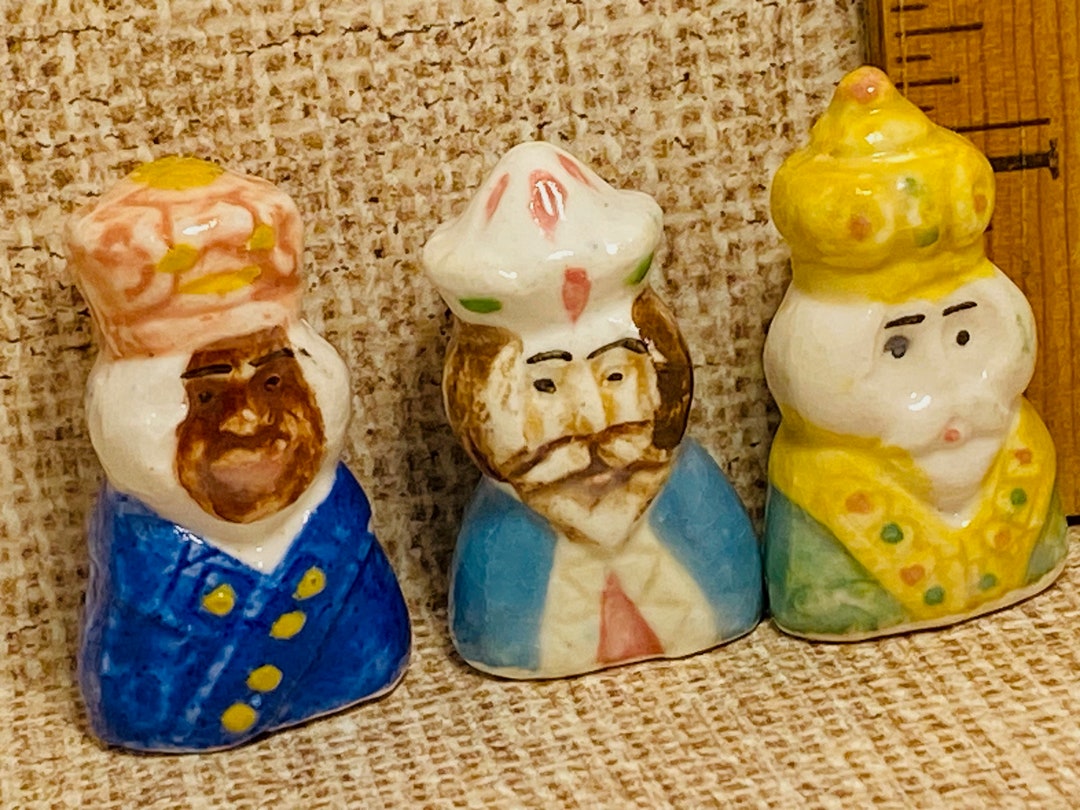 3 Wise Men Vintage Magi Kings Nativity Figures Santons Miniature Creche ...