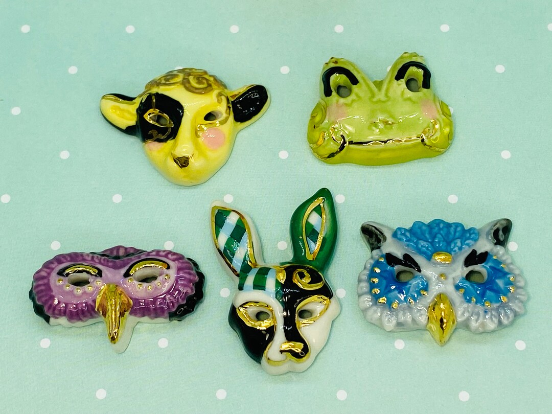 ANIMAL MASKS Parade Carnival Mardi Gras Mask Lamb Frog Rabbit Owl Bird ...