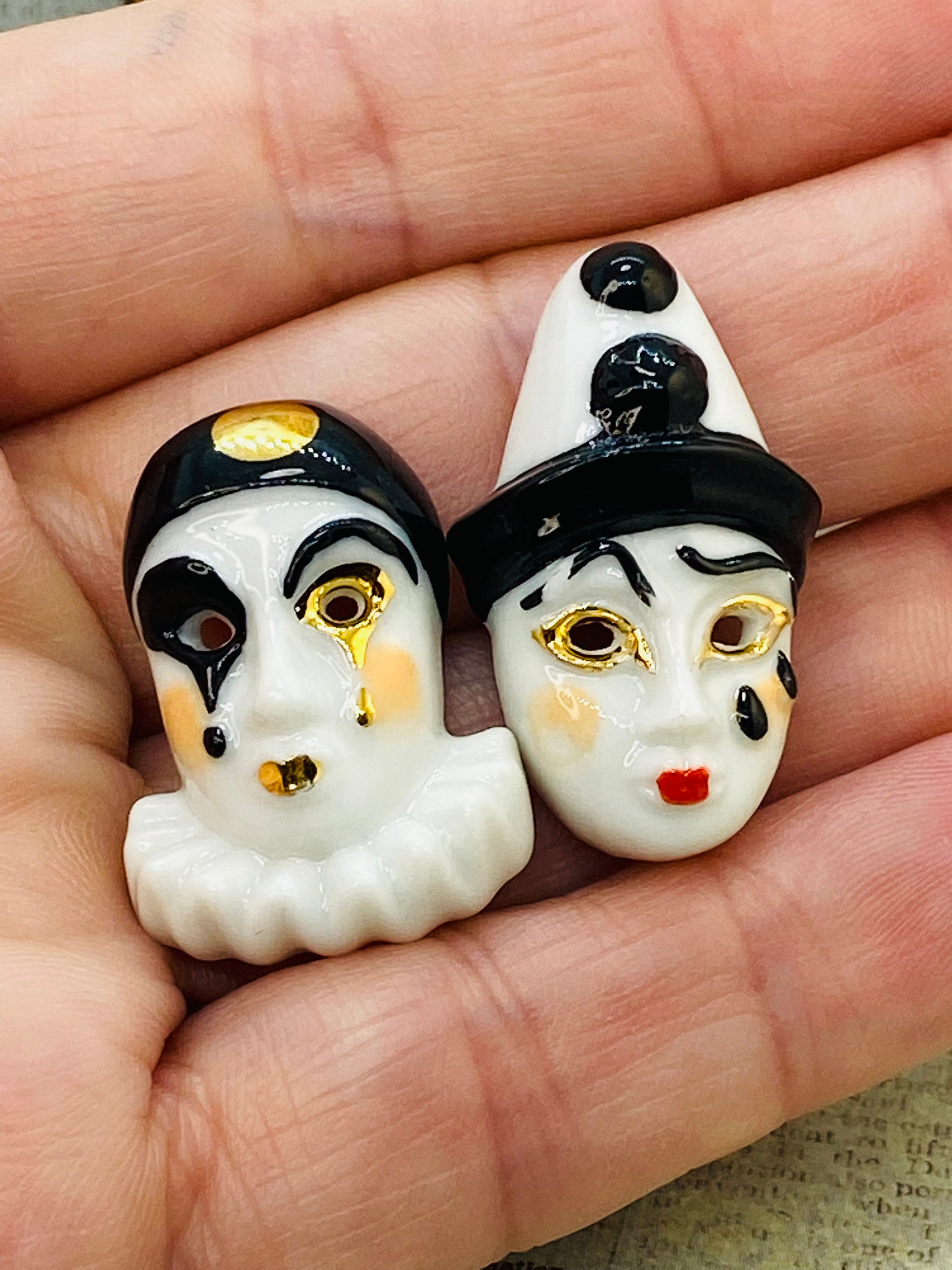 Gorgeous PIERROT MASKS Carnival Commedia Clown Pantomime Mask | Etsy