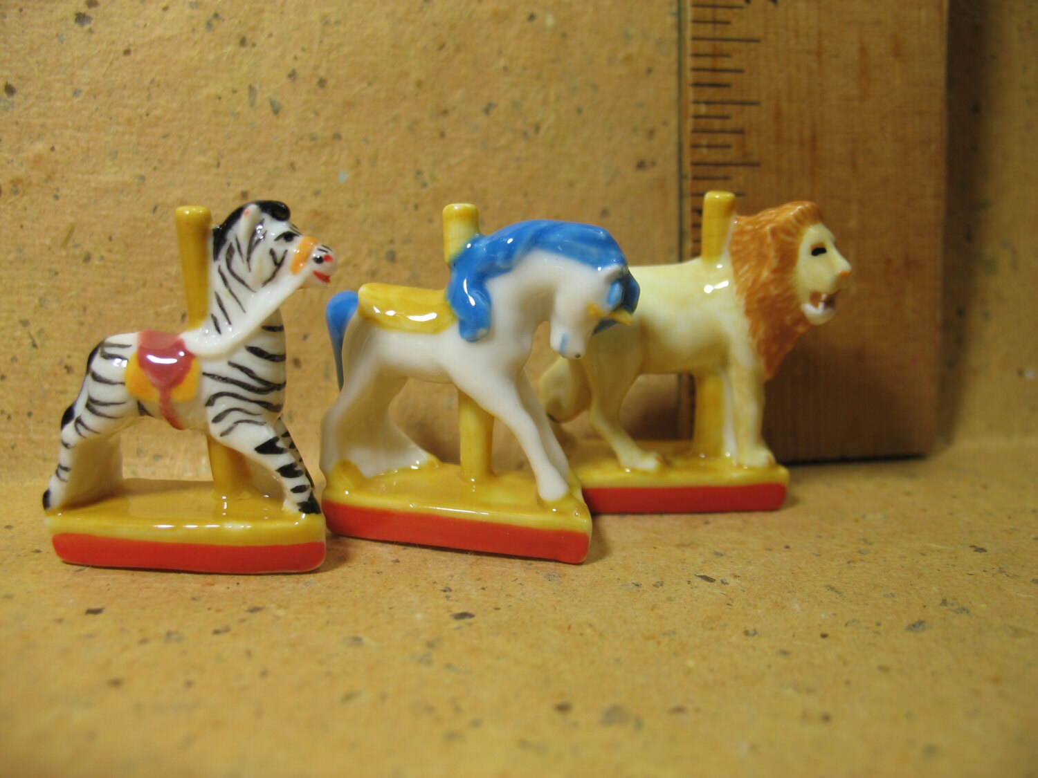 Merry Go Round Animals Carousel Horse Tiny Miniature Set of 10 | Etsy