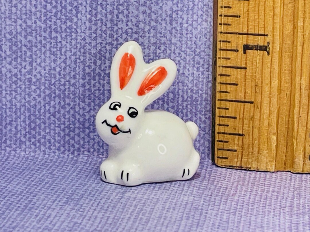 White Bunny Rabbit Sweet Easter Cake Toppers Decor Barnyard Animals ...