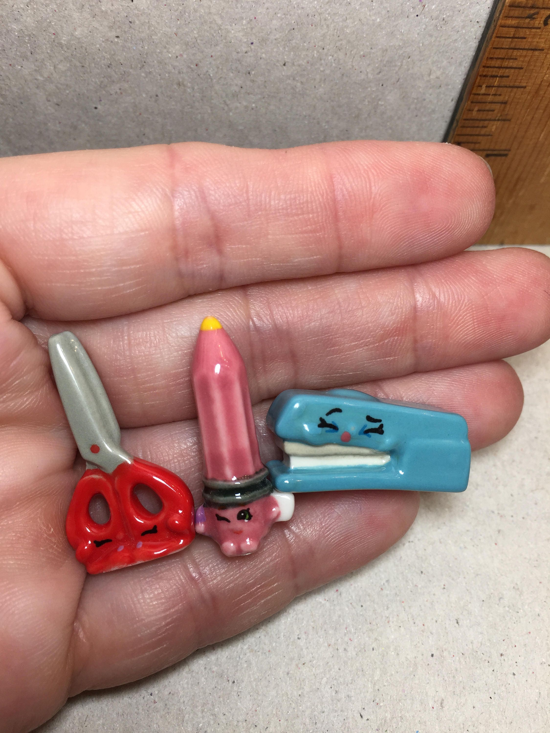 SHOPKINS Feves School Supplies: Scissors Glue Calculator Ruler | Etsy