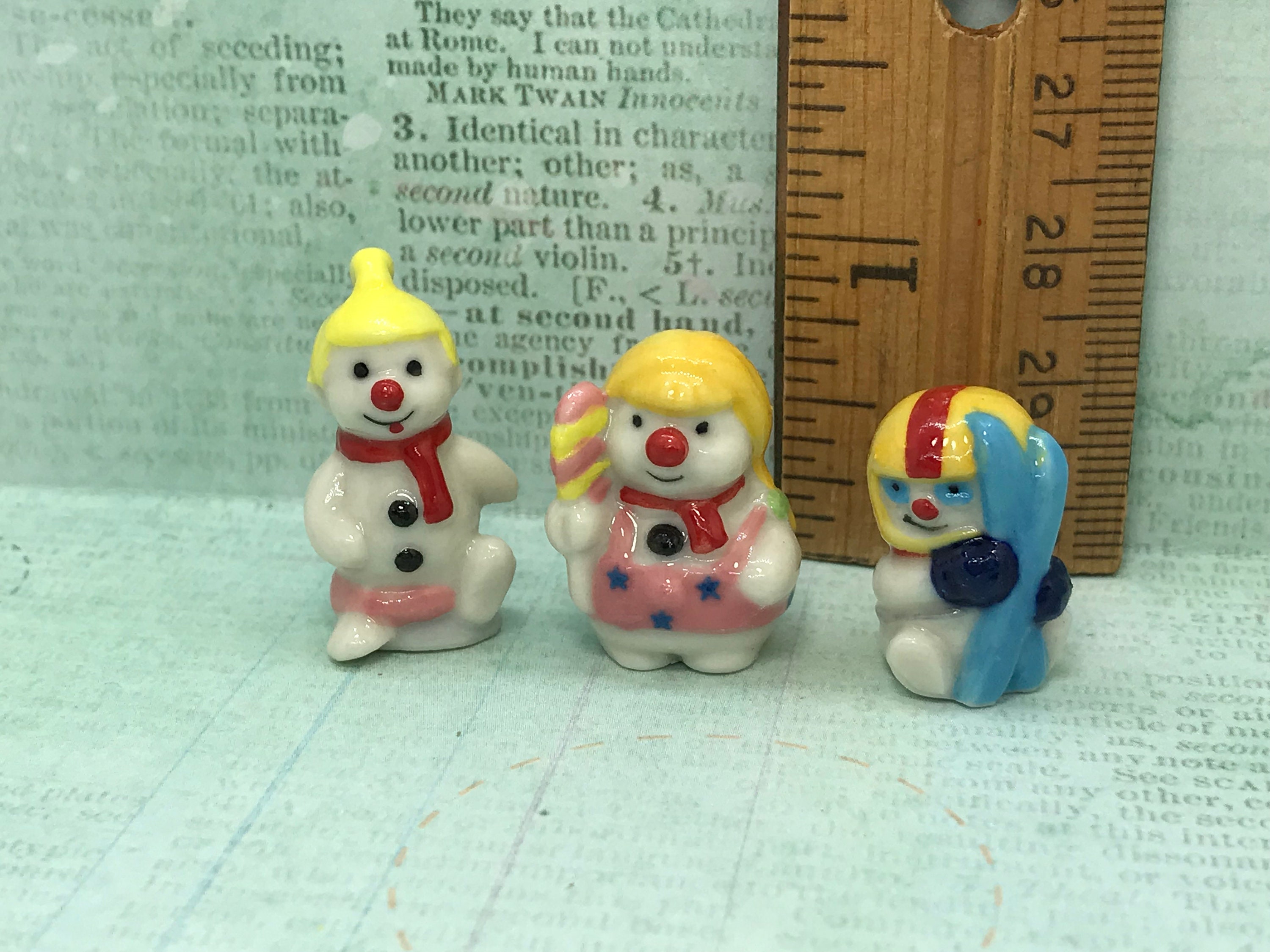 Winter Sports SNOWMEN Trio Snowman Christmas French Feve | Etsy