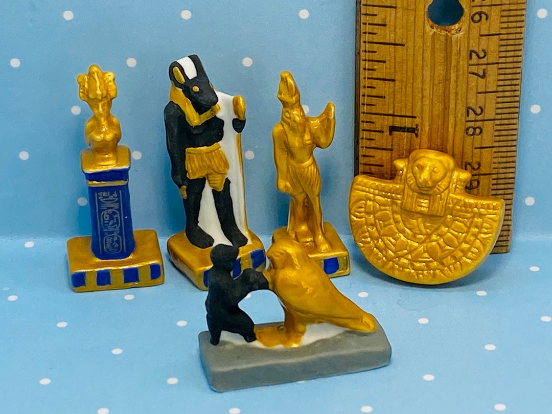 Tiny Egyptian Statues Art Museum Osiris Horus Anubis God Pharaoh Priest ...