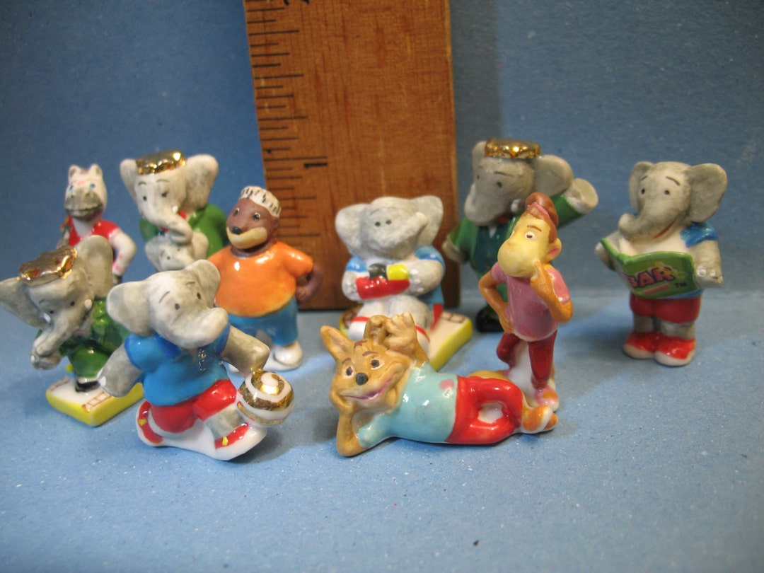 BABAR the Elephant Cartoon De Brunhoff 10pc Set French Feve Feves ...