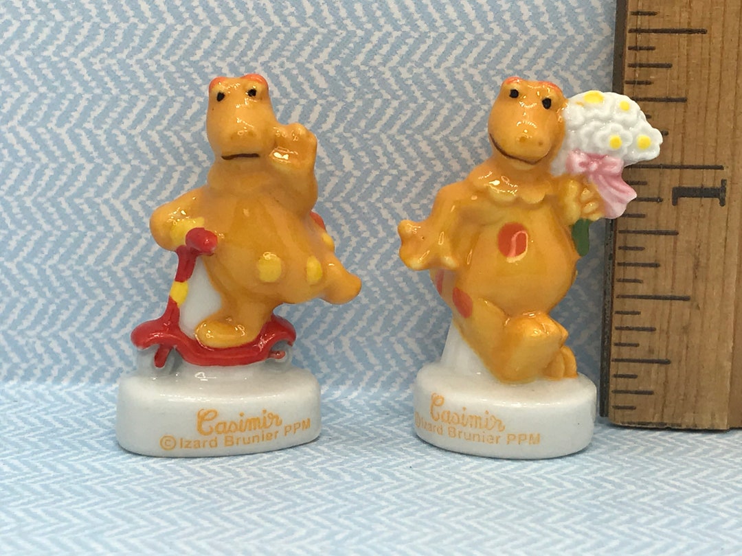 2 Tiny Casimir Yellow Dinosaur French Cartoon Dragon - French Feve ...