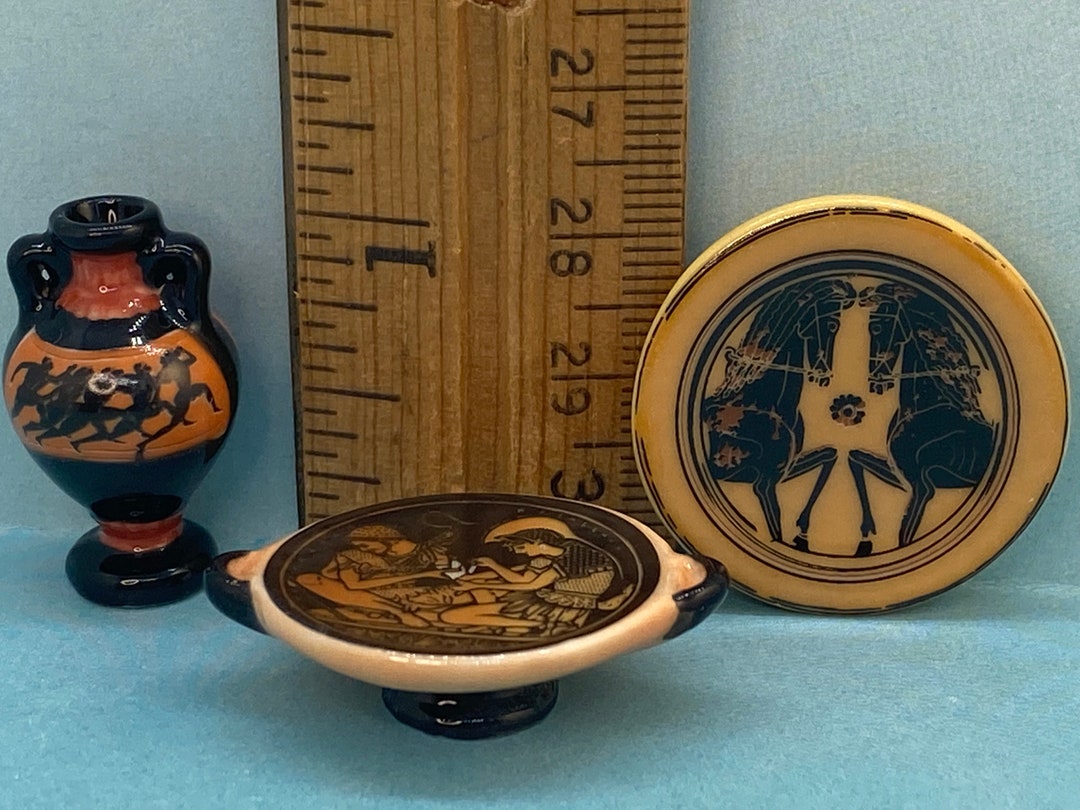 Ancient GREEK POTTERY Classical Art Museum Artifact Vase Pedestal Cake ...
