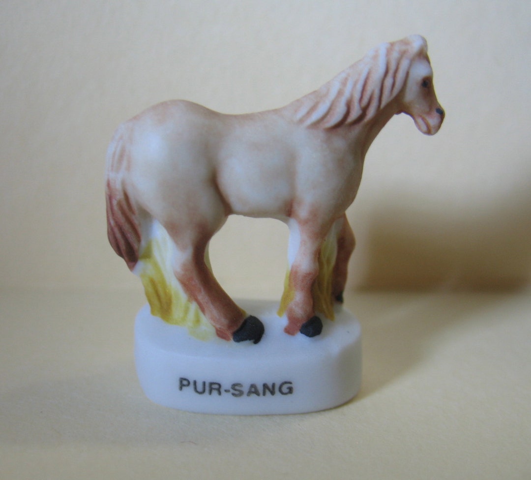 HORSE Pur Sang Pony Stallion French Feve Feves Porcelain Figurines King ...