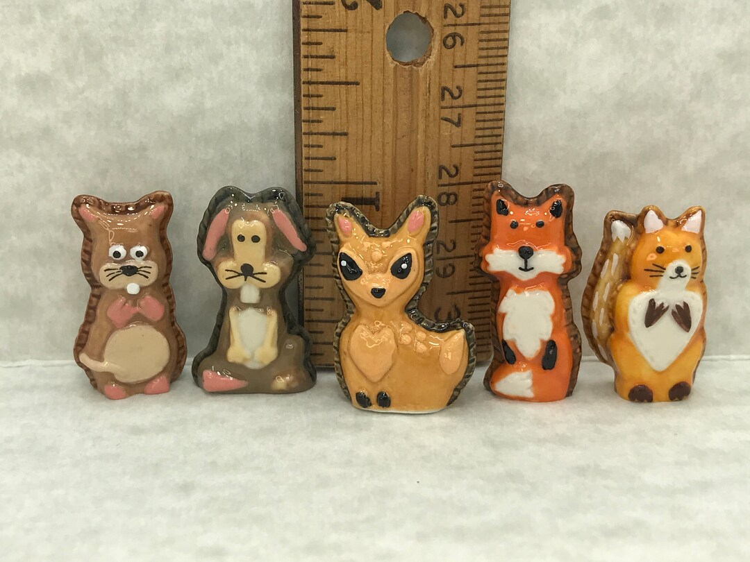 FOREST CRITTERS Woodland Woods Animals Mouse Rabbit Deer Fox Squirrel ...