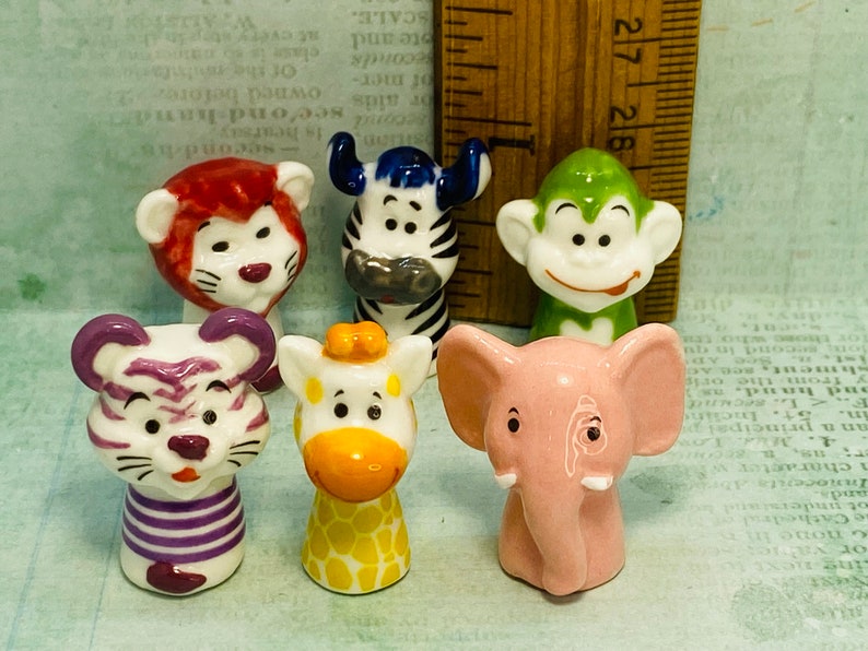 Cartoon ANIMALS Nursery Playroom Statue Lion Monkey Giraffe Zebra Tiger ...