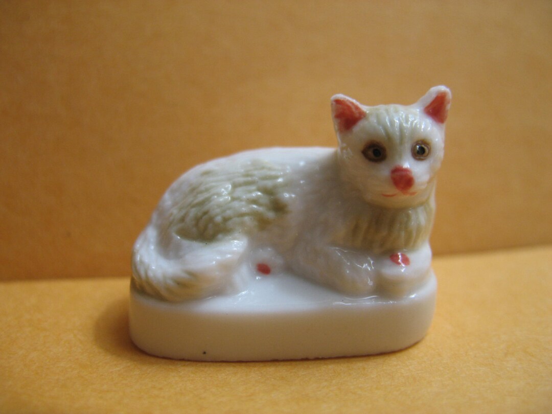 Kitten Kitty Cats Cat Persian Miniature French Feve Feves Porcelain ...