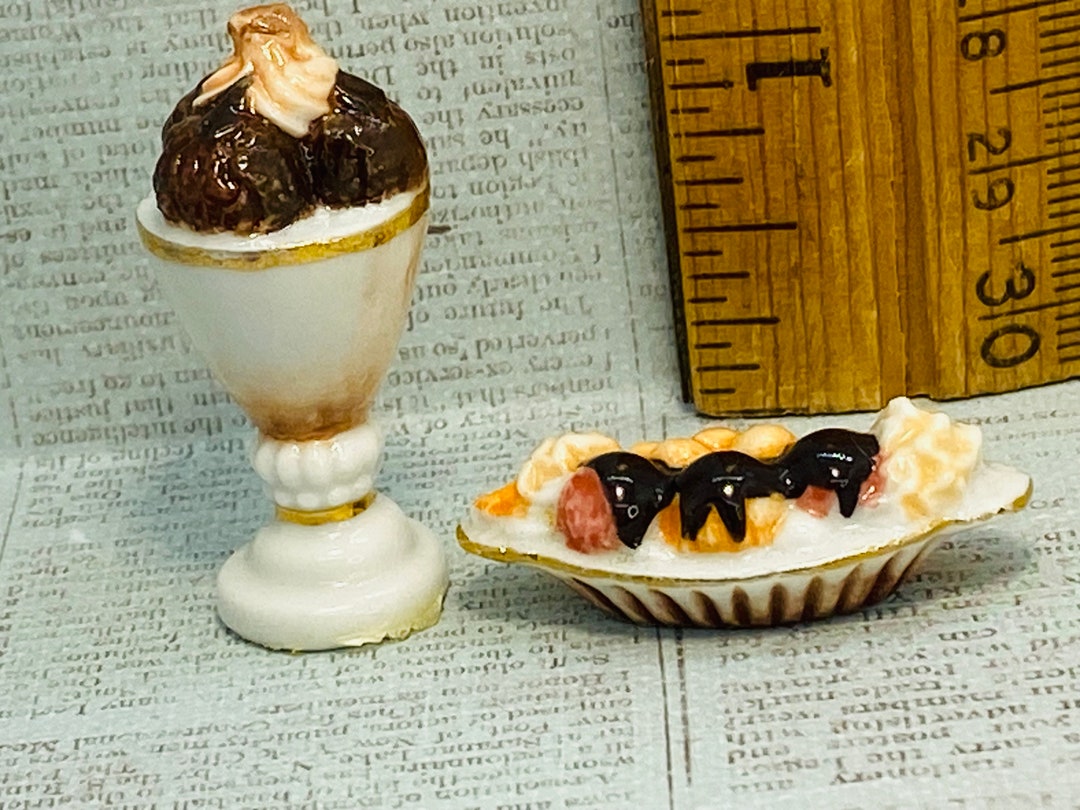 SODA FOUNTAIN 2 Fancy Ice Cream Sundaes Floats Parfaits Chocolate ...