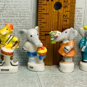 Vintage Babar the Elephant Set of 6 Celeste Arthur Flora French Feve ...