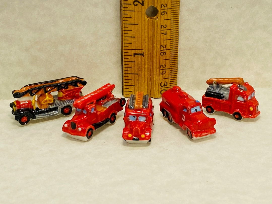 Tiny FIRE TRUCKS Pumper Ladder Engine Tanker Hose Cars Vintage Style ...