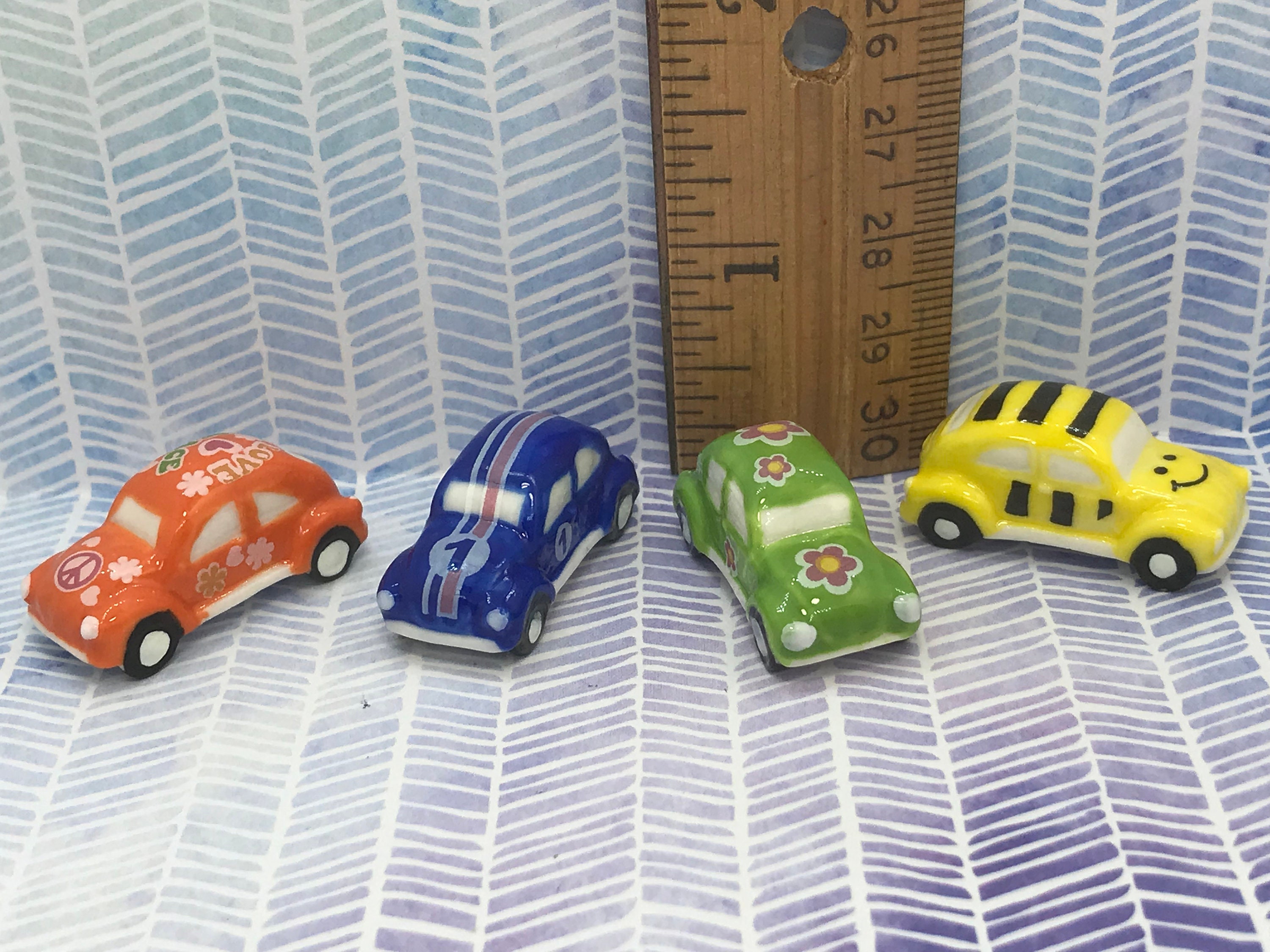 Tiny VW Beetle Bug Bugs Cars Citroen 2CV French Feve Feves Dollhouse ...