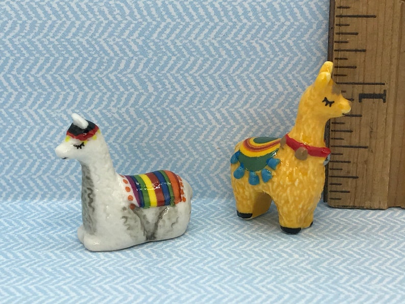Adorable LLAMAS Llama Alpaca Alpacas Miniature Mini Tiny Figurine ...