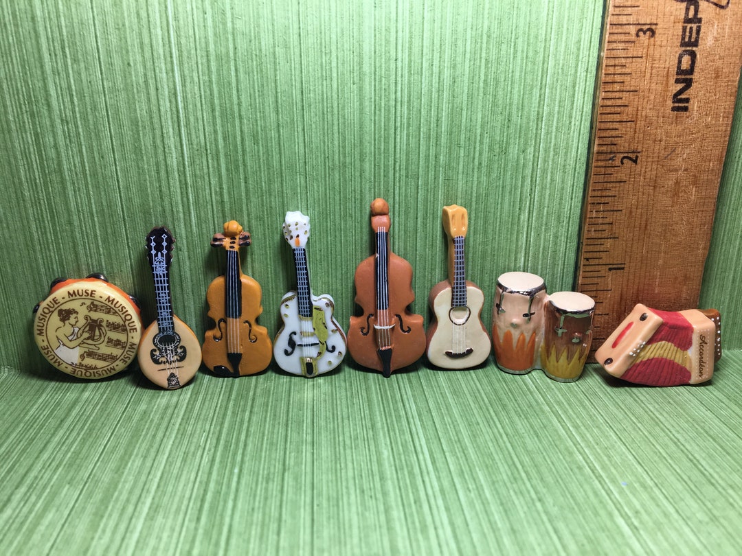 Tiny Musical Instruments: Electric Guitar Violin Accordian Drum ...