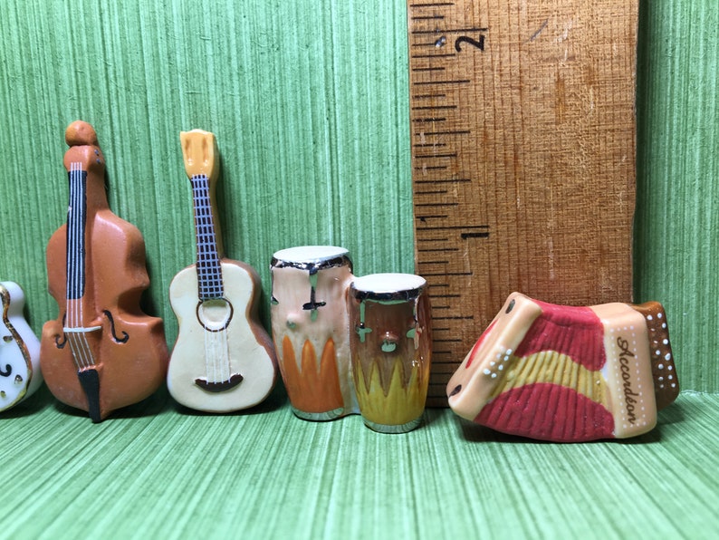 Tiny Musical Instruments: Electric Guitar Violin Accordian - Etsy UK