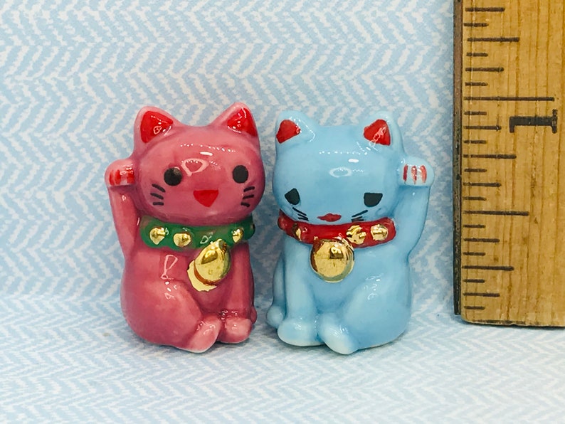 Maneki Neko ASIAN Good Luck Waving CATS Kitten Kitty Kittens Beckoning ...