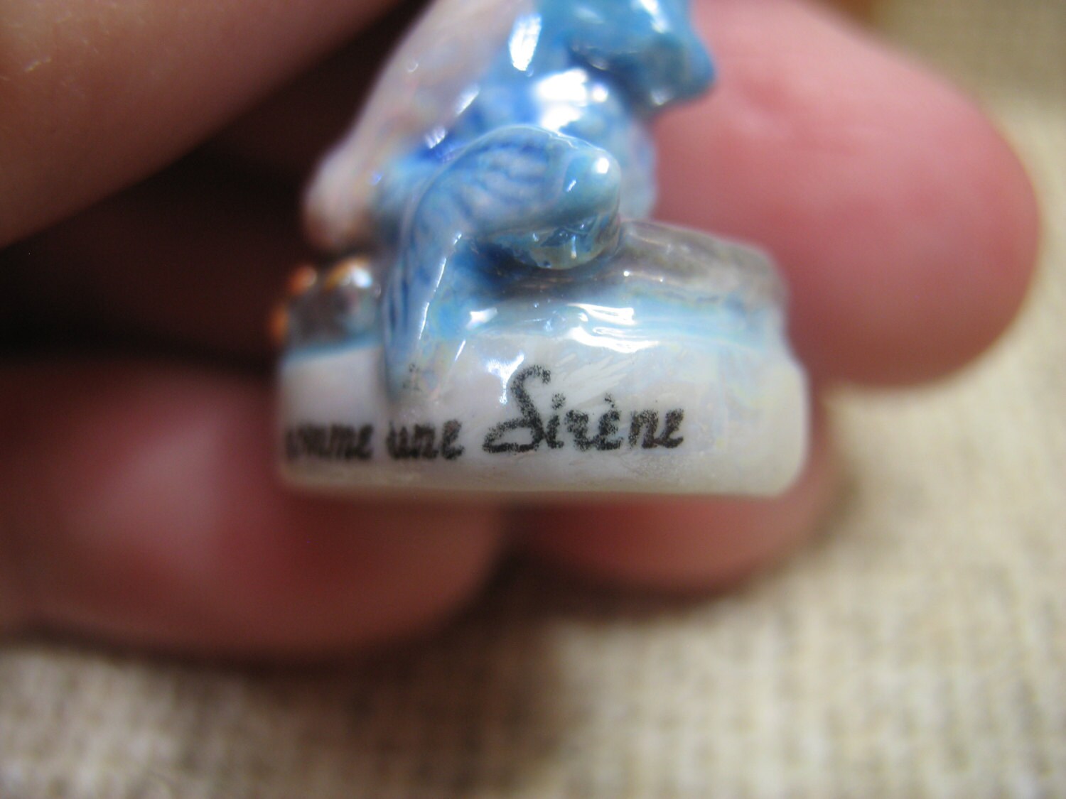 Tiny Blue MERMAID Siren Iridescent French Feve Feves - Etsy
