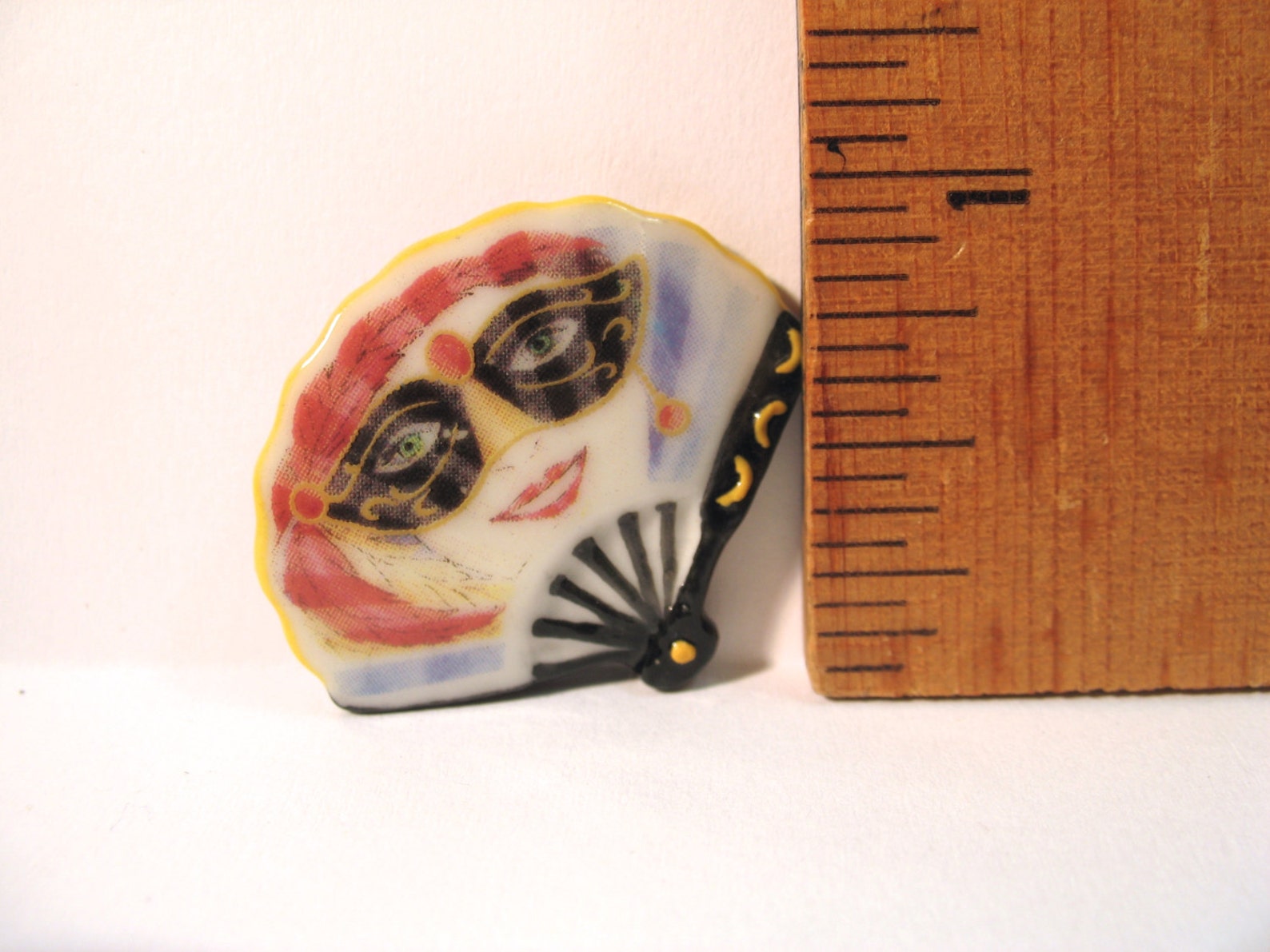 Ladies Hand Fans - Venetian Italian Masquerade Fan - French Feve Feves ...