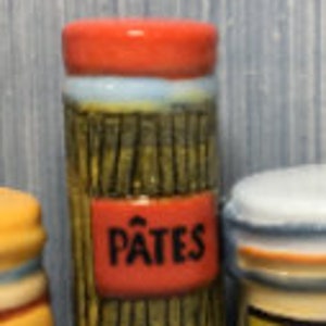 Tiny Kitchen Jars Crocks Food Storage Jam Beans Pate Pasta Flour Foie ...