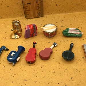 Tiny Musical Instruments: Electric Guitar Violin Accordian Drum ...