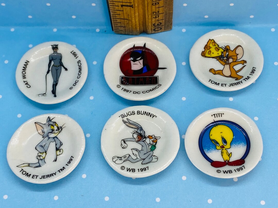Cartoon PLATES Catwoman Batman Bugs Bunny Tweety Tom & Jerry Platter ...