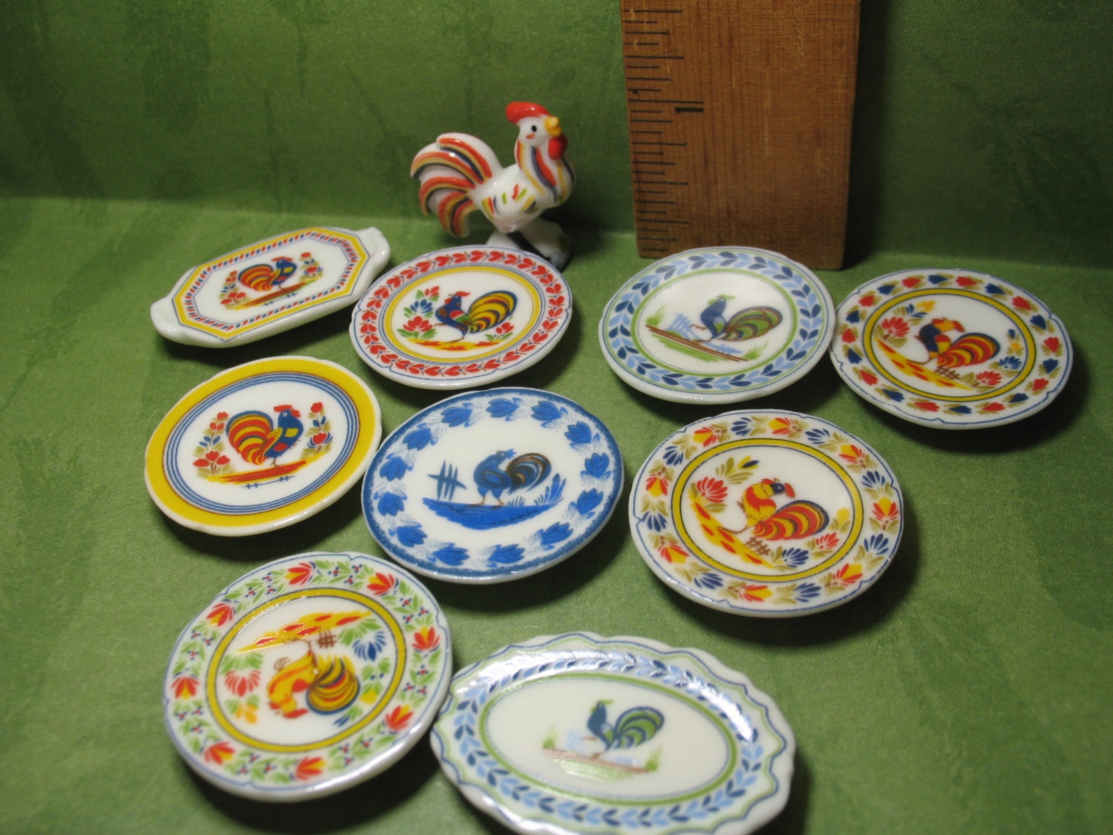 ROOSTER Quimper Mini Plate Platter China Style From Brittany | Etsy