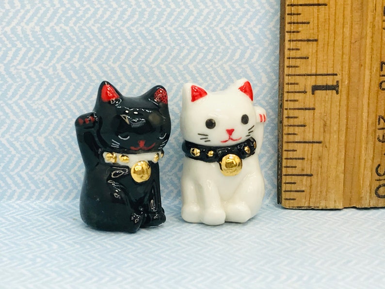 Maneki Neko ASIAN Good Luck Waving CATS Kitten Kitty Kittens Beckoning ...