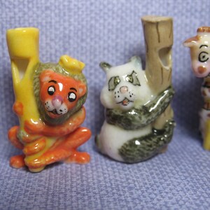 Tiny ANIMAL WHISTLES Lion Panda Giraffe Monkey Whistle French Feve ...