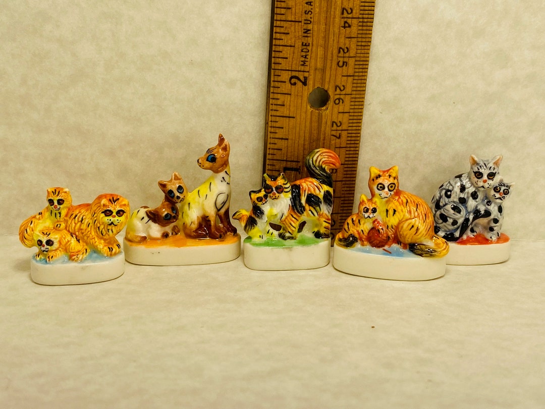 Vintage CAT Kitty Kitten Breed Cats Hand Painted French Feve Feves ...