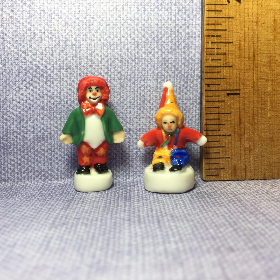 Tiny CIRCUS CLOWNS Clown Vintage French Feve Feves Porcelain Figurines ...