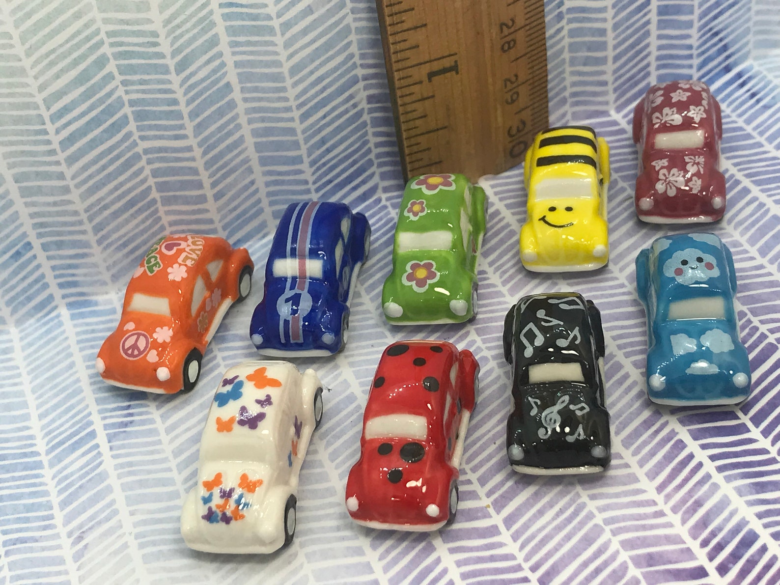 Tiny VW Beetle Bug Bugs Cars Citroen 2CV French Feve Feves Dollhouse ...